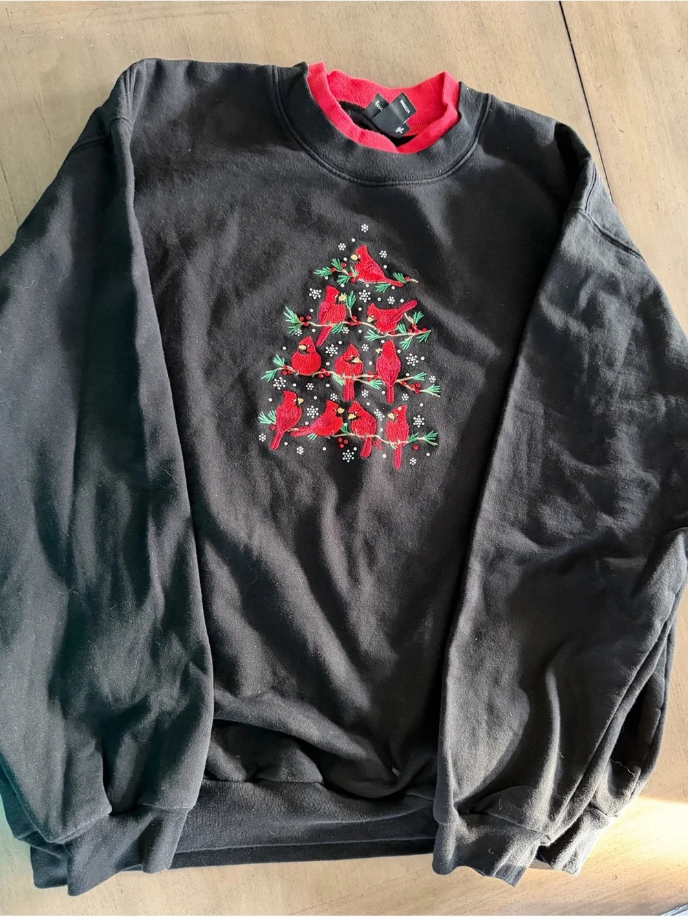 morning sun | Sweaters | Vintage Black Crewneck Sweater With Red ...